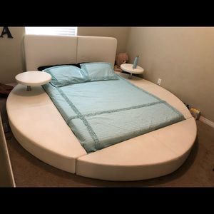 Bedding | Italian Leather Bed With Round Tables | Poshmark